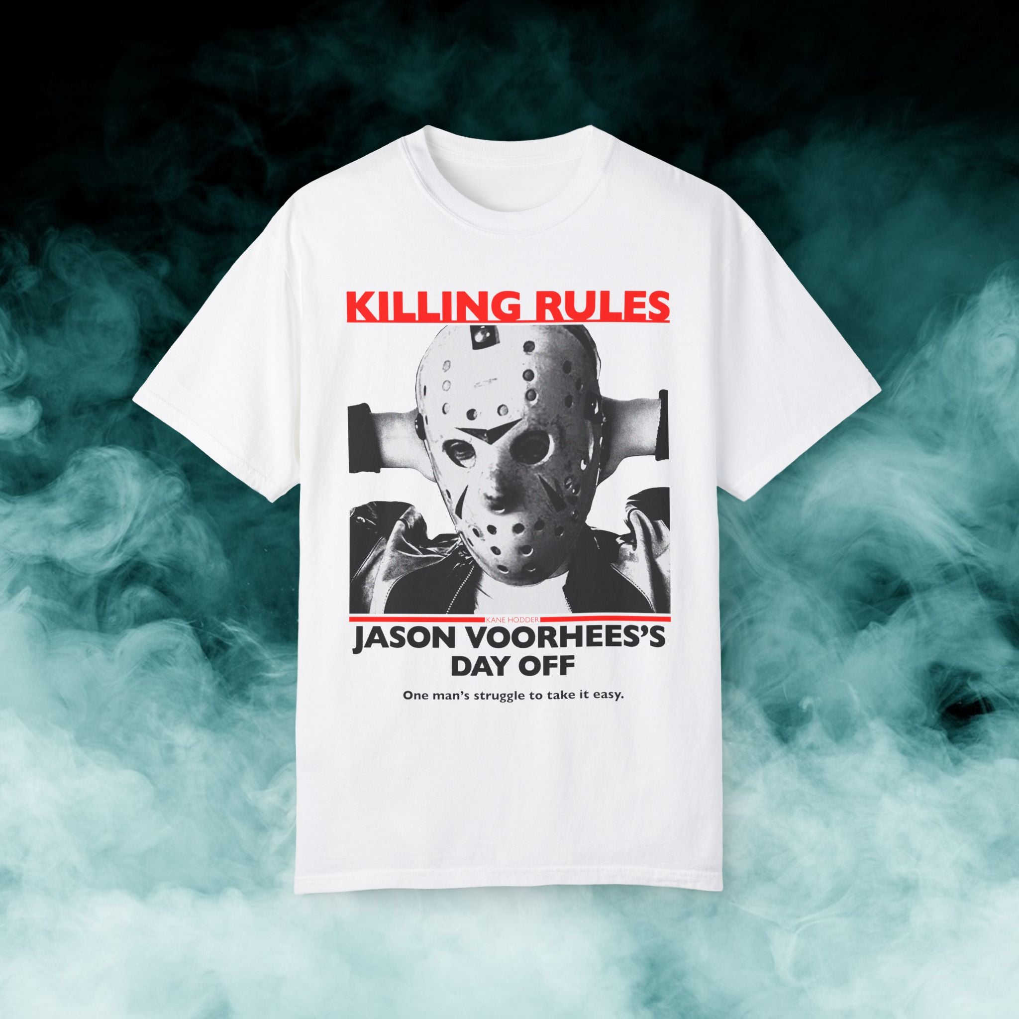 Jason Voorhees's Day Off White Horror Movie T-shirt (Merch) – Iron ...