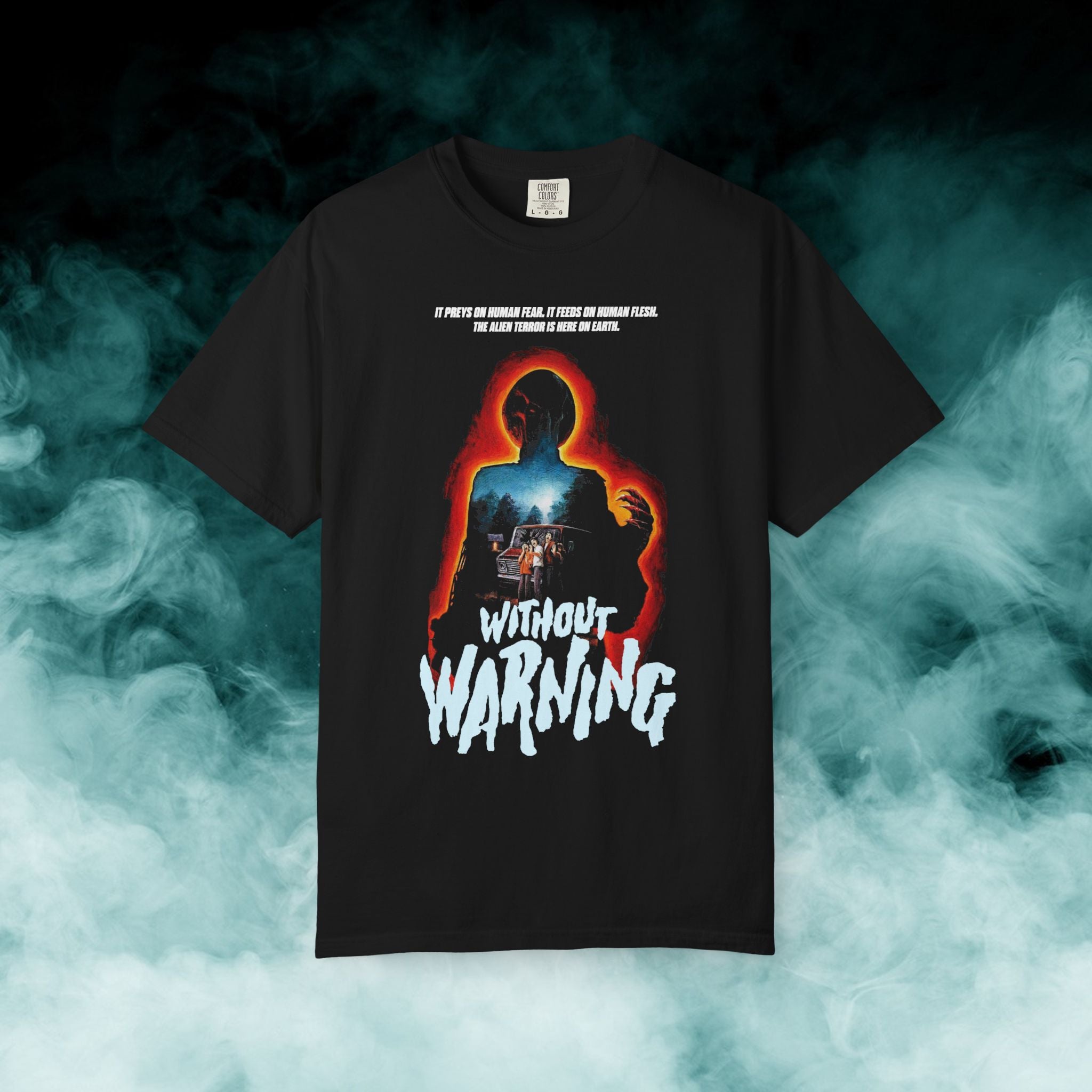 Without Warning Horror Movie T-shirt (Merch) – Iron Fortress Records ...